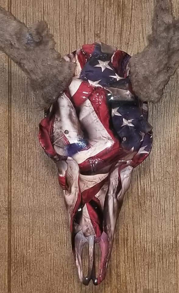 Hydro Dipping Seaford DE | Hill & Sons Taxidermy | Hydro Dipped Deer Skull